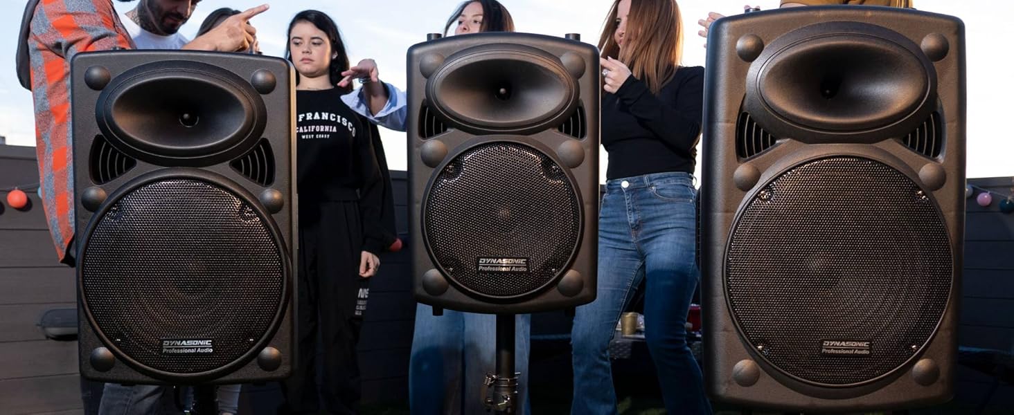DYNASONIC - Dynapro 12' Tragbarer Lautsprecher Professionelles Audio System Leistung 700W - USB ...