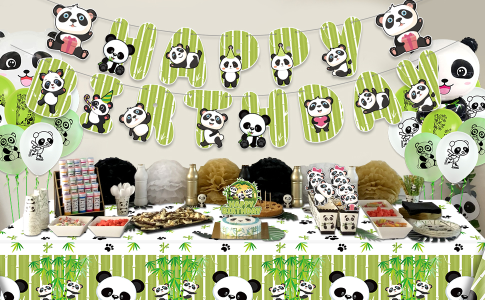 Amazon.com: Panda Party Decorations, Includes Panda Happy Birthday ...