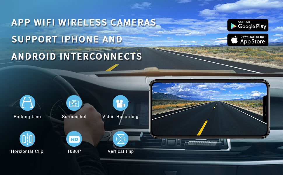 Amazon.com: Wireless Backup Camera Solar HD for iPhone iPad Android, Easy Installation WiFi ...