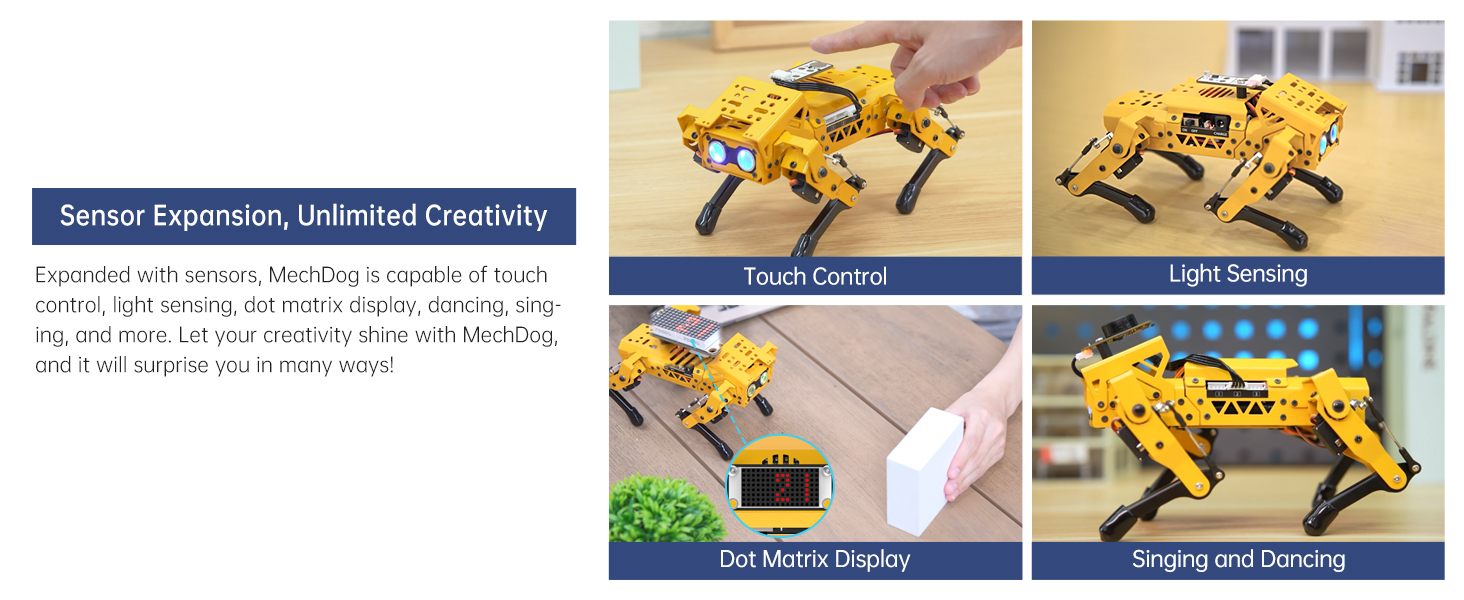Amazon.com: Hiwonder MechDog Smart Robot Dog for Arduino,Scratch,and Python with ESP32 ...