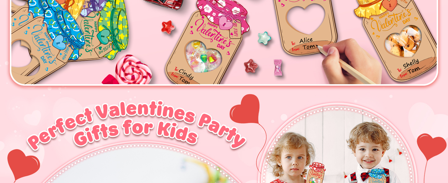 Amazon.com: Valentines Day Cards for Kids Classroom, 60 Pack Candy Jar ...