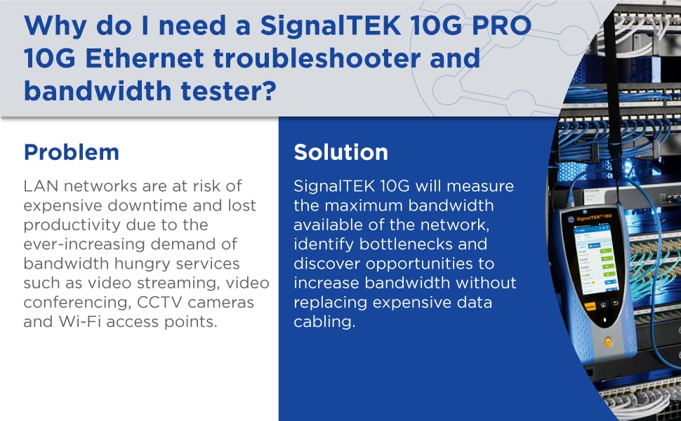 TREND Networks | R157003 | SignalTEK 10G Pro | Touchscreen 10G Ethernet Troubleshooter ...
