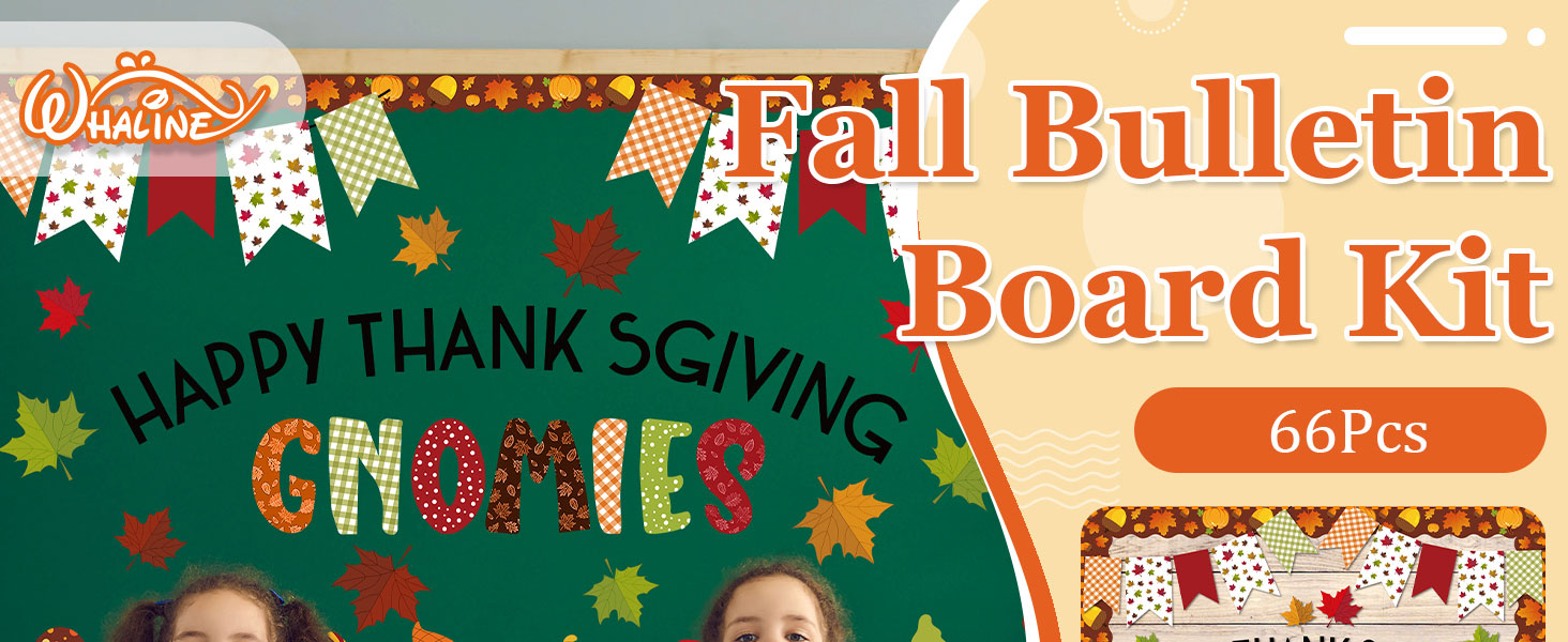 Amazon.com: Whaline 66Pcs Fall Bulletin Board Kit Happy Thanksgiving ...