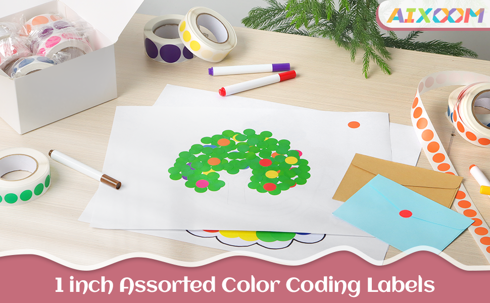 Amazon.com : 5000 PCS 1" Round Color Coding Labels Circle Dot Stickers ...