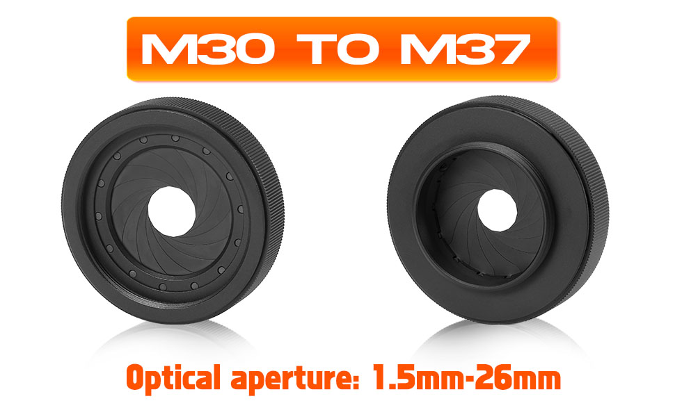 Amazon.com : Adjustable Iris Aperture Diaphragm M30 to M37 Iris Aperture Diaphragm Adapter ...