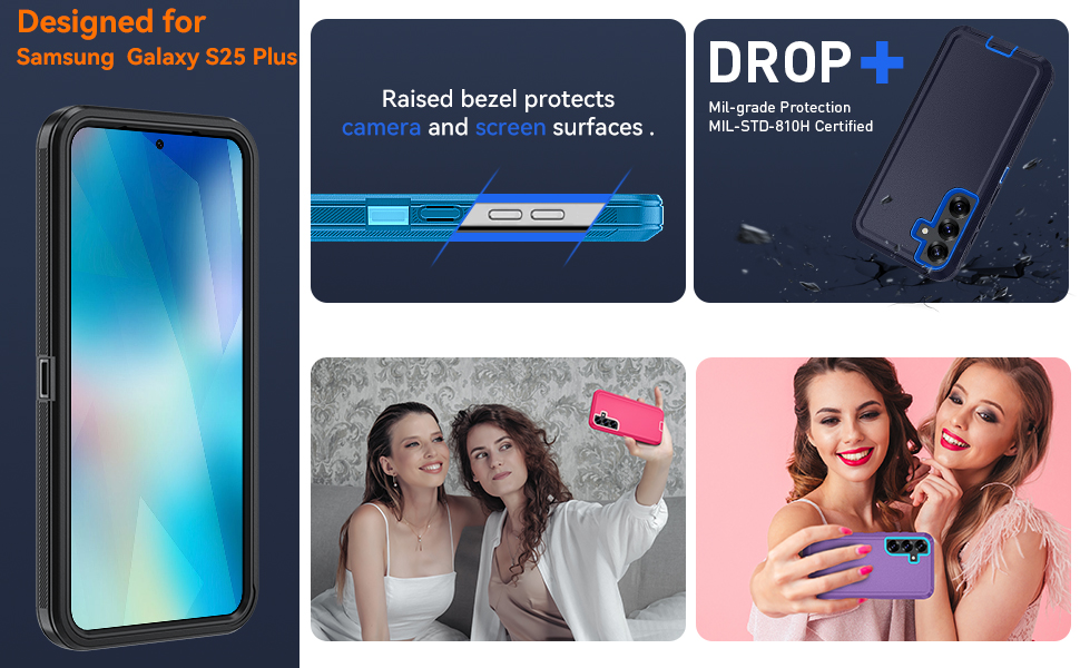 Amazon.com: CONWOE for Samsung Galaxy S25 Plus Case, with HD Tempered Glass Screen Protector ...