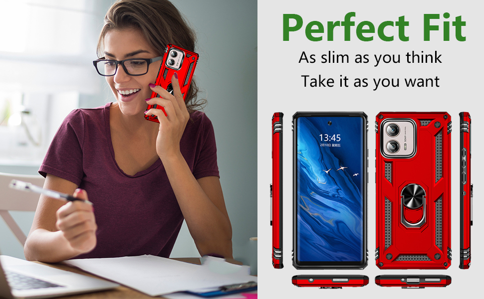 Amazon.com: Military Grade Drop Impact for Motorola Moto Edge Plus 2023 Case 360 Metal Rotating ...