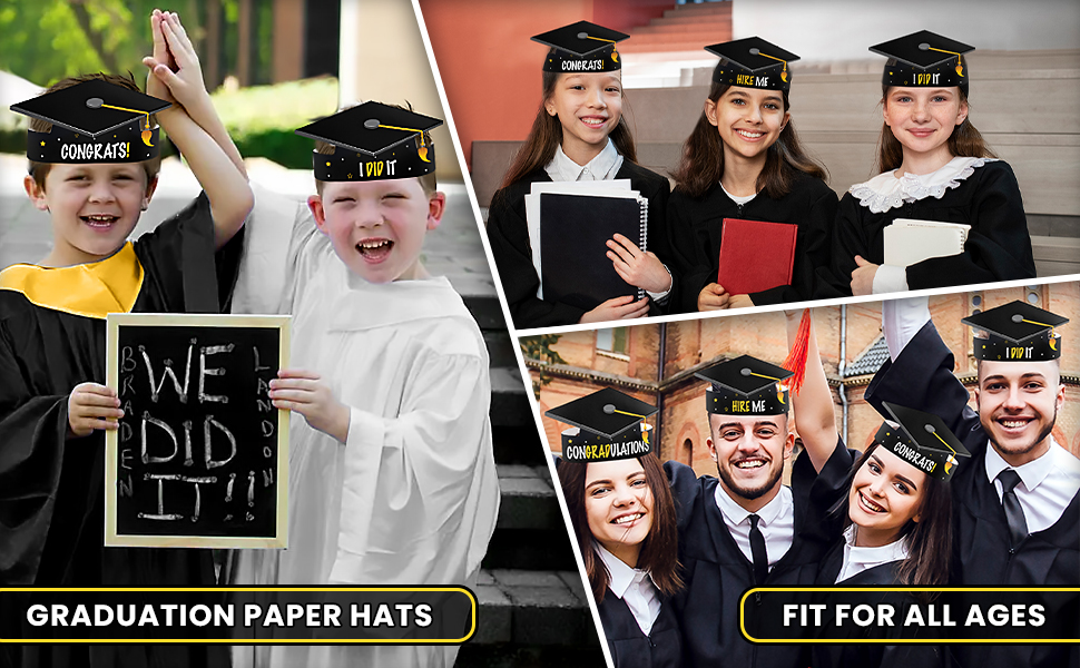 Amazon.com: KatchOn, Black Paper Hats - Pack of 36 | Graduation Party ...
