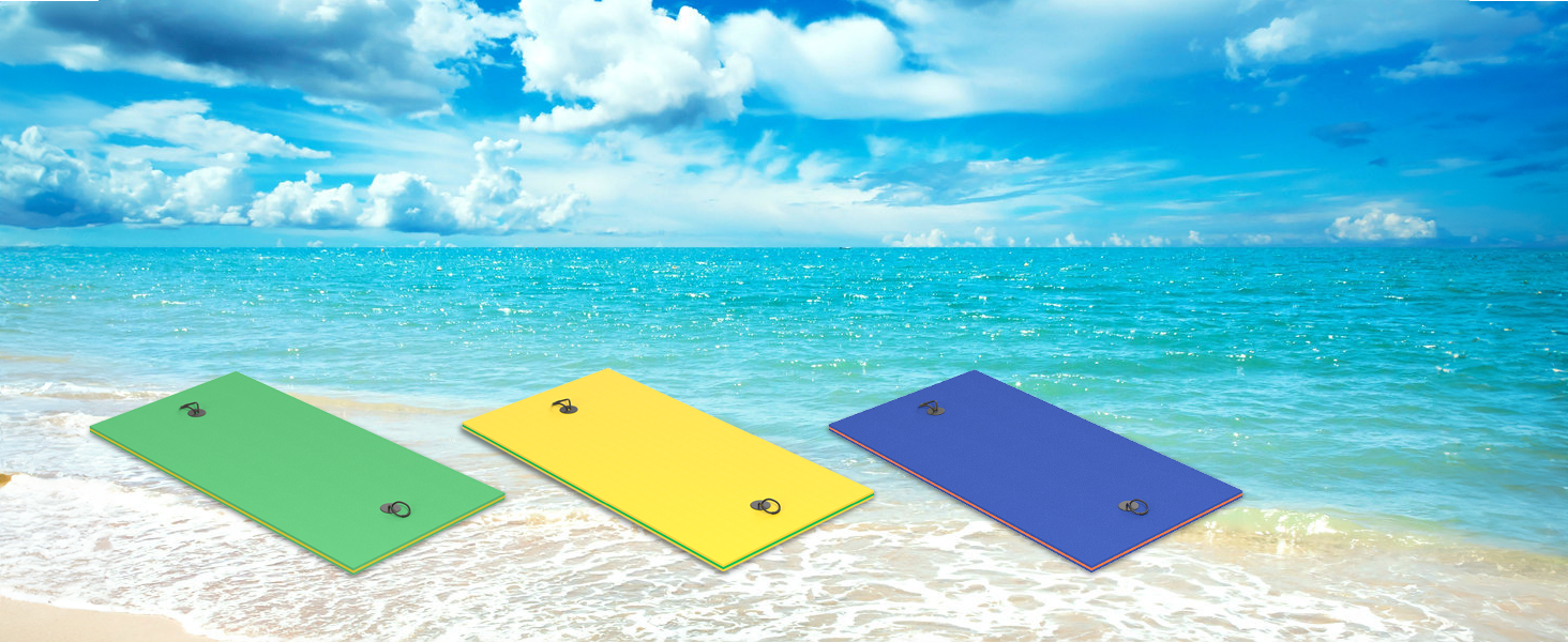Amazon.com: MADOG 6 x 3 Ft Outdoor Floating Water Mat for Adult Beach ...