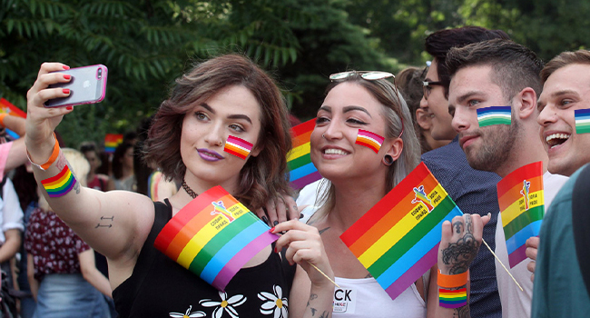 Amazon.com: 500 Pieces 2 x 1.2 Inches Pride Flag Stickers Roll - 8 Patterns Rectangle Self ...