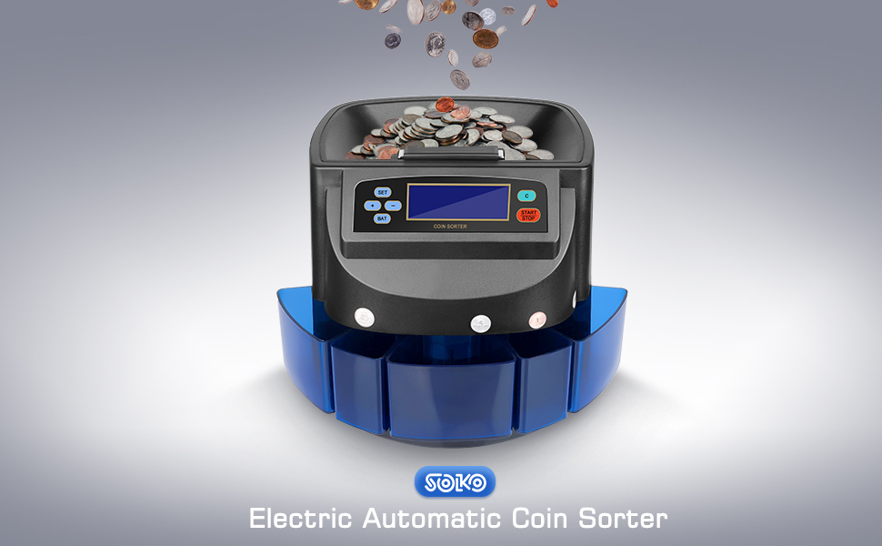 Amazon.com : SOKO Coin Counter Machine/Coin Sorter, Professional Change Counter Machine Eletric ...