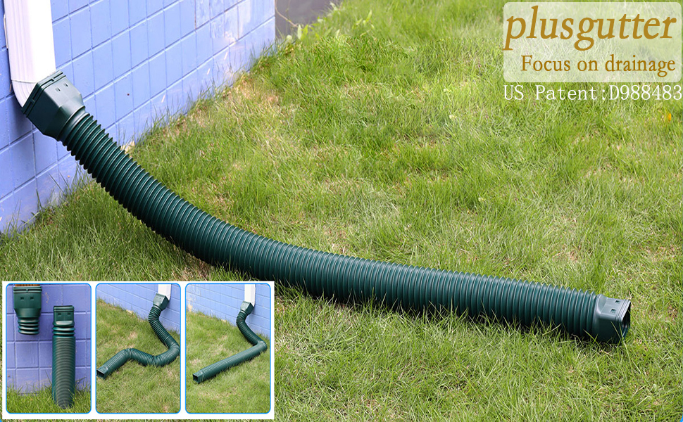 Amazon.com : plusgutter Rain Gutter Downspout Extensions, Flexible ...