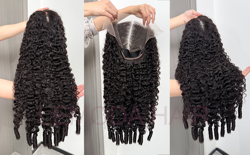 Amazon.com : Lemoda 13x6 Burmese Curly Wig Human Hair 200 Density 13x6 Curly Lace Front Wigs ...