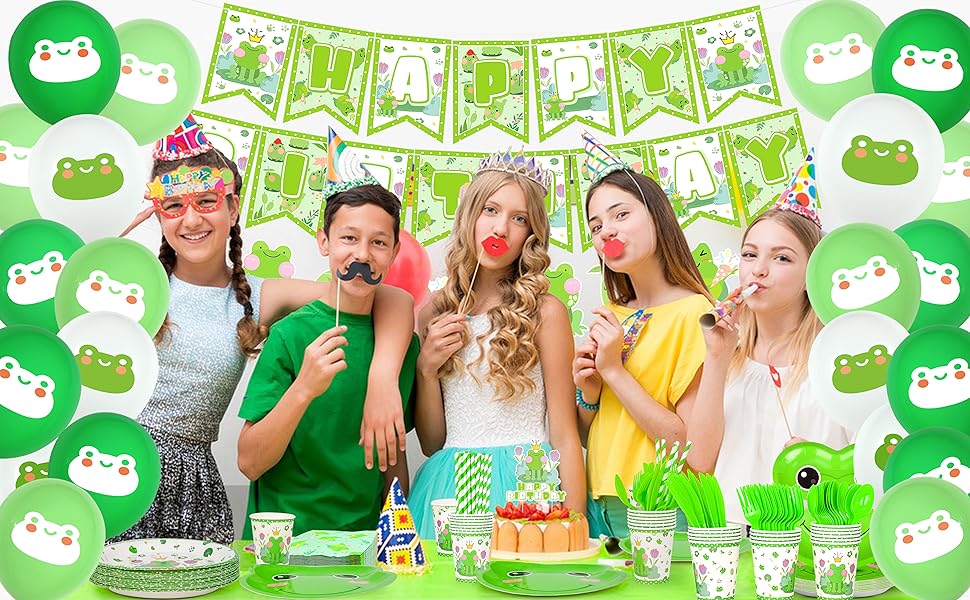 Amazon.com: Frog Birthday Party Decorations Disposable Party Decoration ...