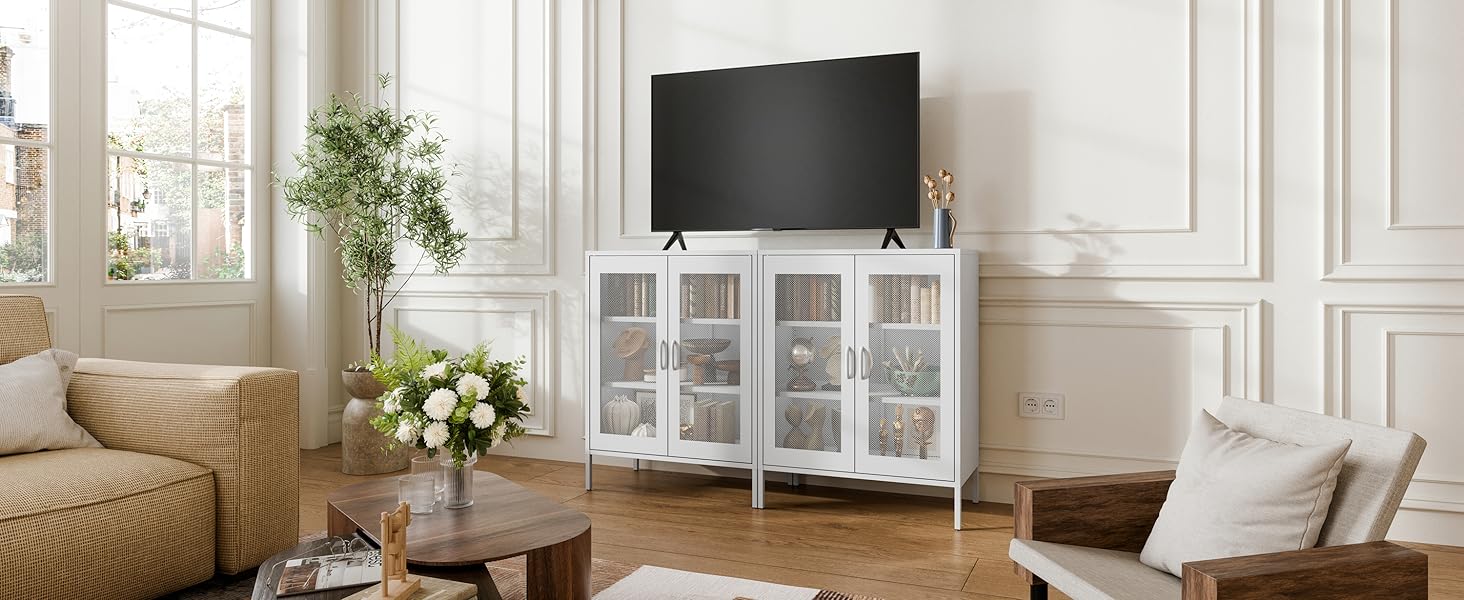 Amazon.com: QPRVPTOW Bathroom Floor Storage Cabinet, 31.5" H Small Metal Cabinet with Doors ...