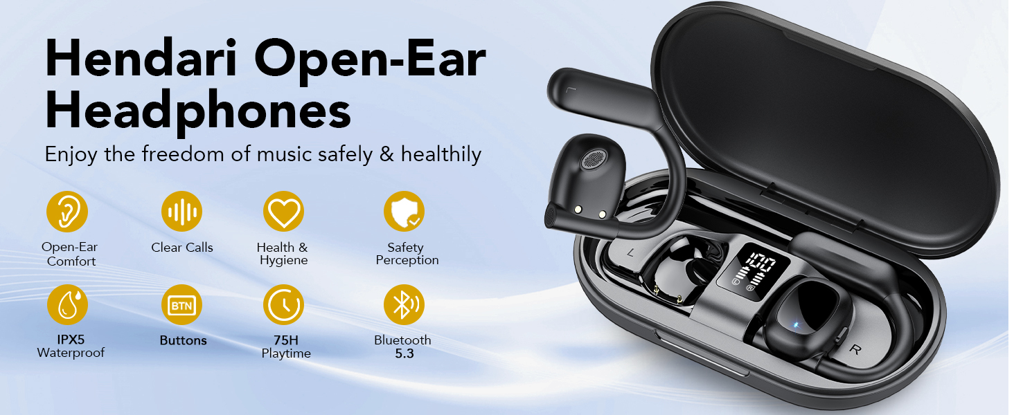 Amazon.com: Open Ear Bluetooth 5.3 Earbuds,Wireless Headphones Sport ...