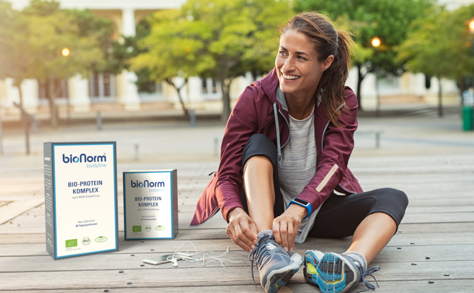 BIONORM bodyline veganes Protein Pulver - Eiweiß Pulver in Bio-Qualität aktiviert den ...