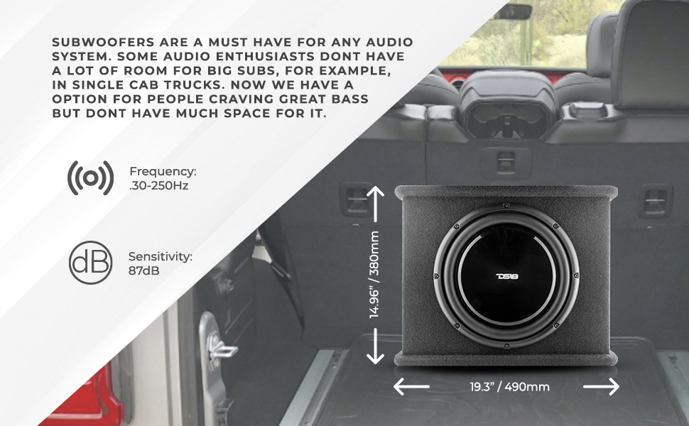 Amazon.com: DS18 SB12A 12 Inches Shallow Subwoofer Enclosure with Built in Amplifier – Car Audio ...
