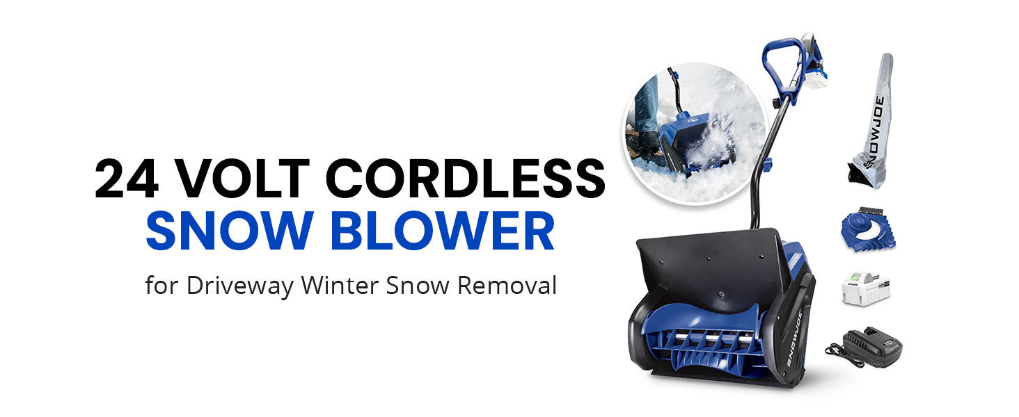 Snow Joe 24V Cordless Electric Snow Shovel Kit, 400W Motor, 13" Clearing Path - 20 Feet Throwing ...