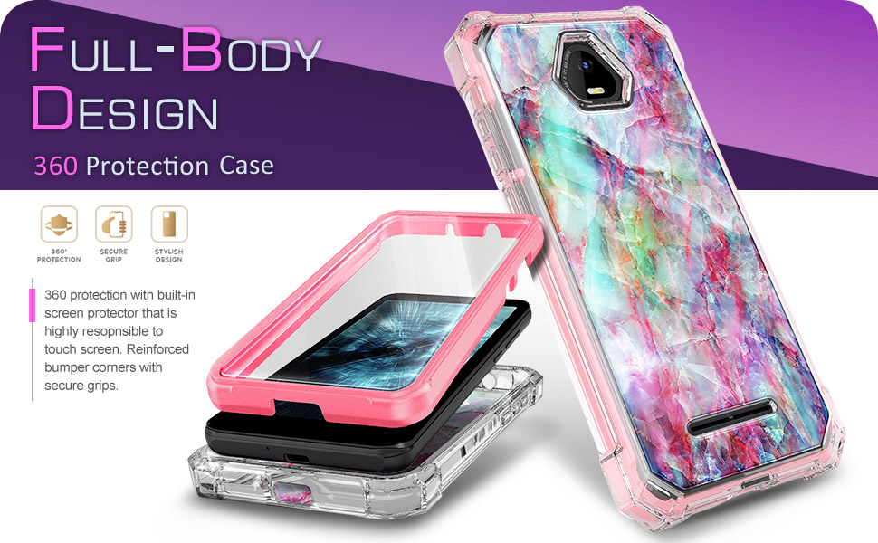 Amazon.com: NZND Compatible with Schok Volt SV55 Case with [Built-in Screen Protector], Full ...