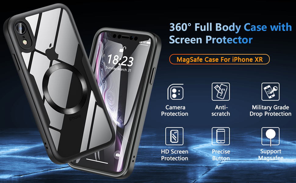 Amazon.com: BESINPO for iPhone XR Case, iPhone XR Phone Case [Compatible with MagSafe] [Full ...