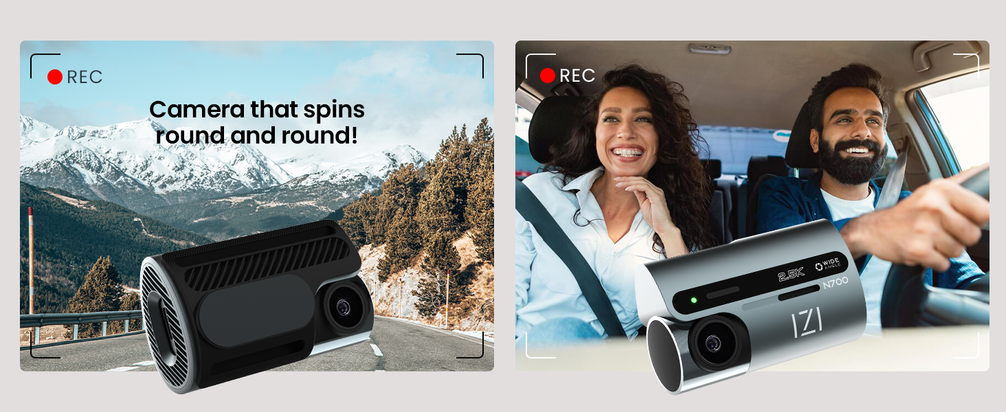 IZI N700 5MP Car Dash Camera - 2.5K, 170° FOV, Night Vision, WiFi, G-Sensor, Emergency Car On ...