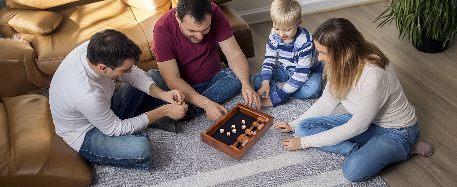 Amazon.com: VAMSLOVE Shut The Box Dice Game Wooden Board Table Math ...