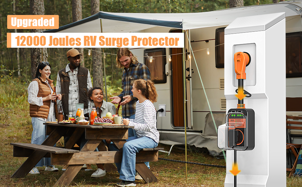 Amazon.com: MILLIONHOME RV Surge Protector 50 Amp Waterproof, 12000 Joules Upgraded RV Power ...