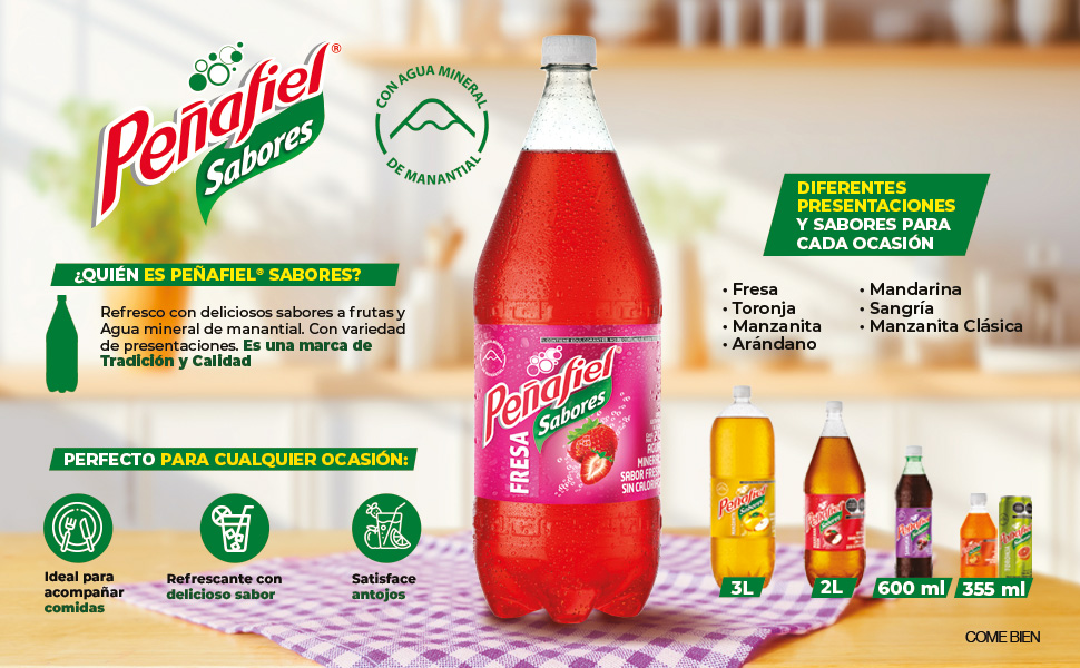 Peñafiel, Refresco Sabor Manzanita 2 L, Botella Pet (8 pack) : Amazon.com.mx: Alimentos y Bebidas