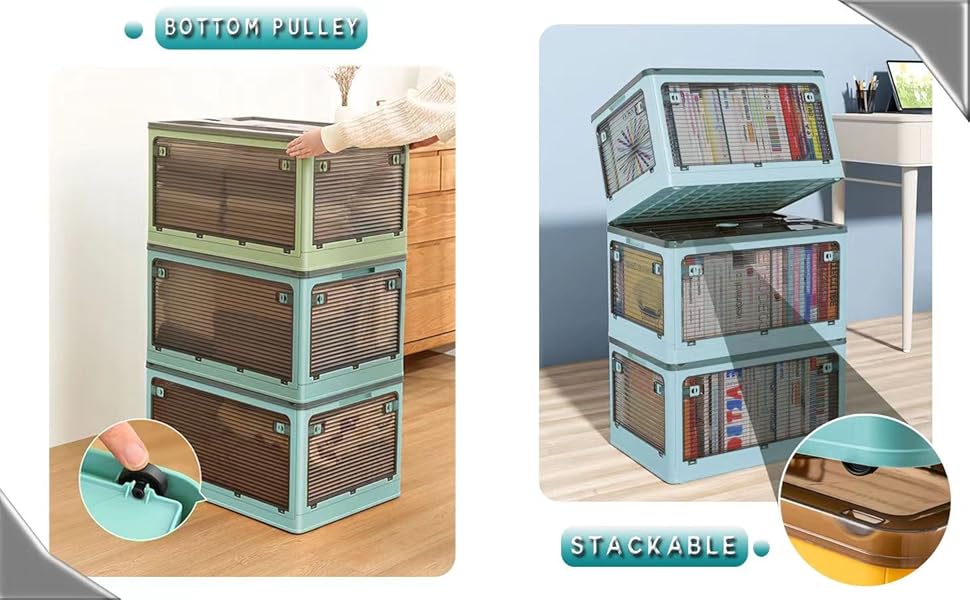 Amazon.com: 44 Quart. Collapsible Storage Bins with Lids, 10 Gal Five ...