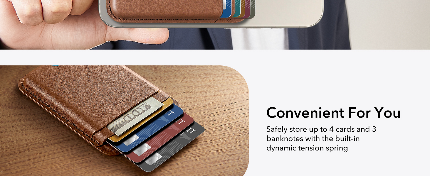 Amazon.com: ESR for MagSafe Wallet, 5-Card Holder, Magnetic Wallet for iPhone, RFID Blocking ...