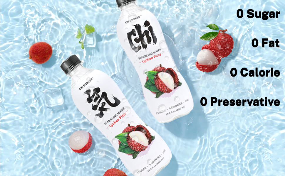 Amazon.com : CHI FOREST Sparkling Water, Lychee Fizzy Flavored Bubbly Sparling Water in Bottle ...