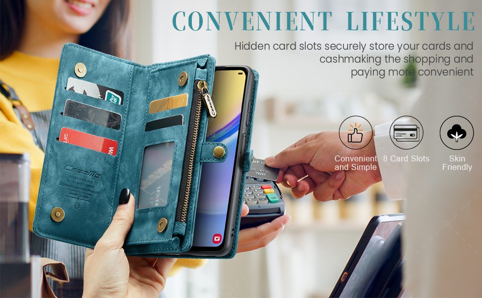 Amazon.com: Kowauri Wallet Case for Samsung Galaxy A15, Zipper Purse Folio Leather Wallet with ...
