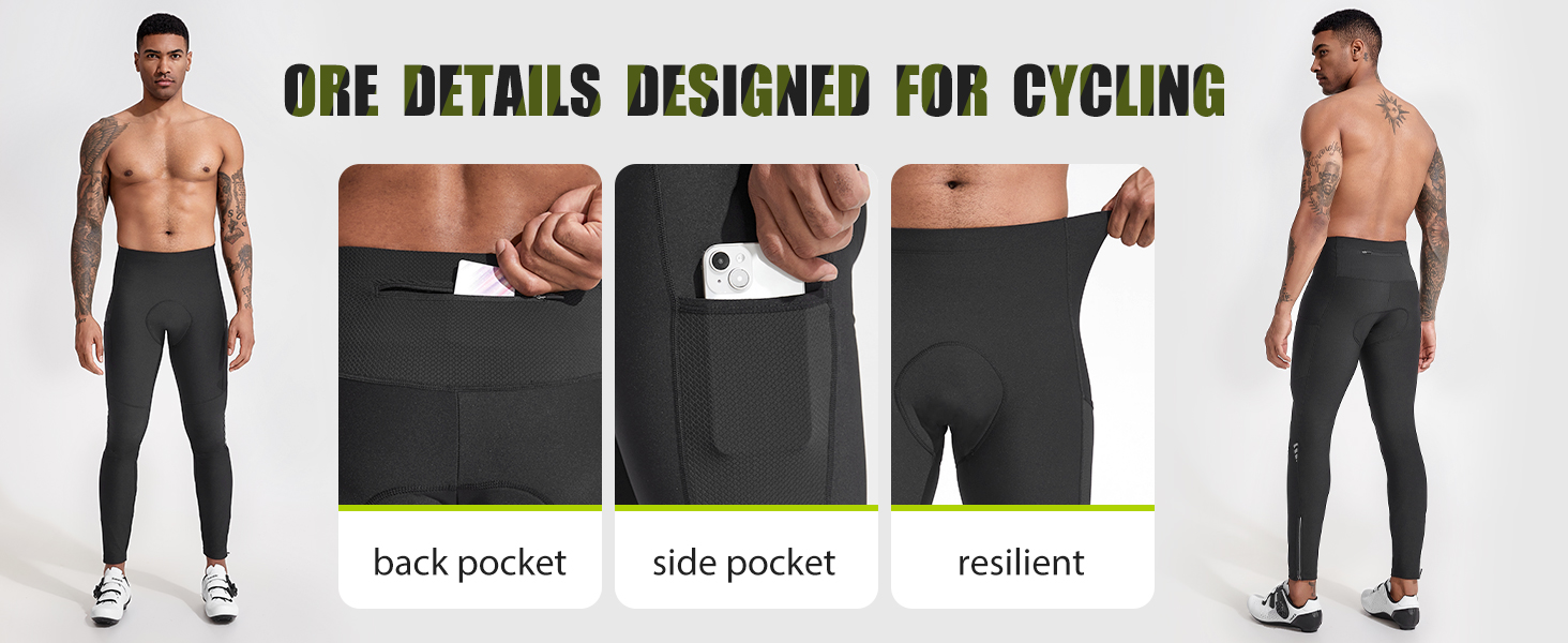 Amazon.com: Santic Men's Winter Cycling Pants Padded Thermal Bike Tights Cold Weather Fleece ...