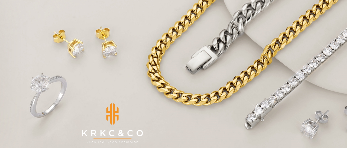 KRKC&CO 2mm Kette Damen Goldkette, Edelstahl Panzerkette mit Diamantschliff, 14K Gold Vergoldet ...