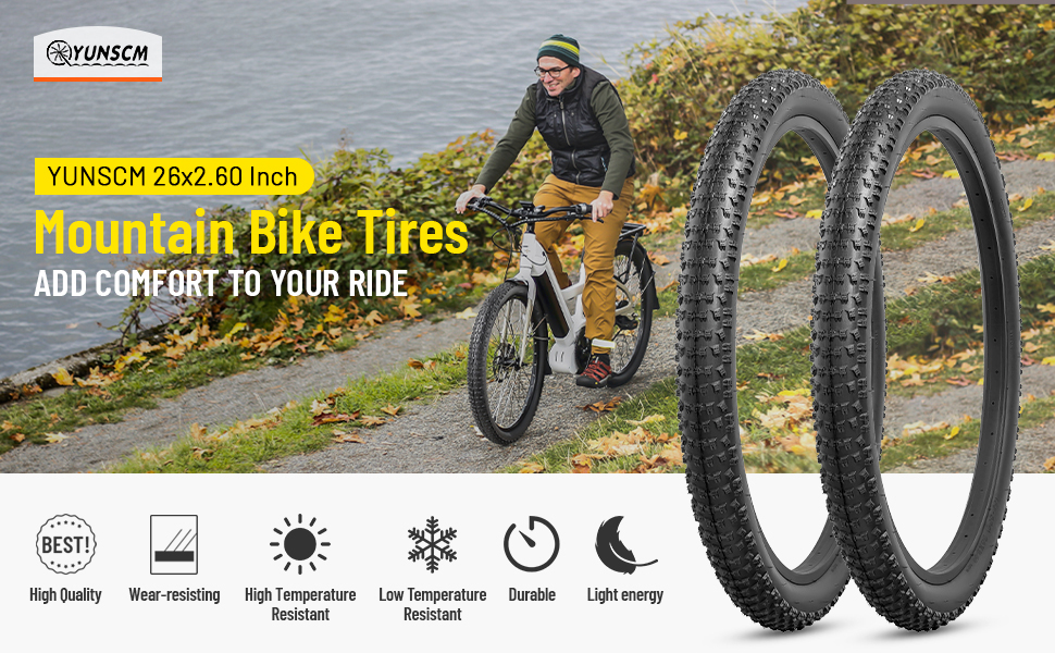 Amazon.com : YUNSCM 2-PCS 26" Mountain Bike Tires 26x2.60/66-559 and 26" Heavy Duty Bike Tubes ...