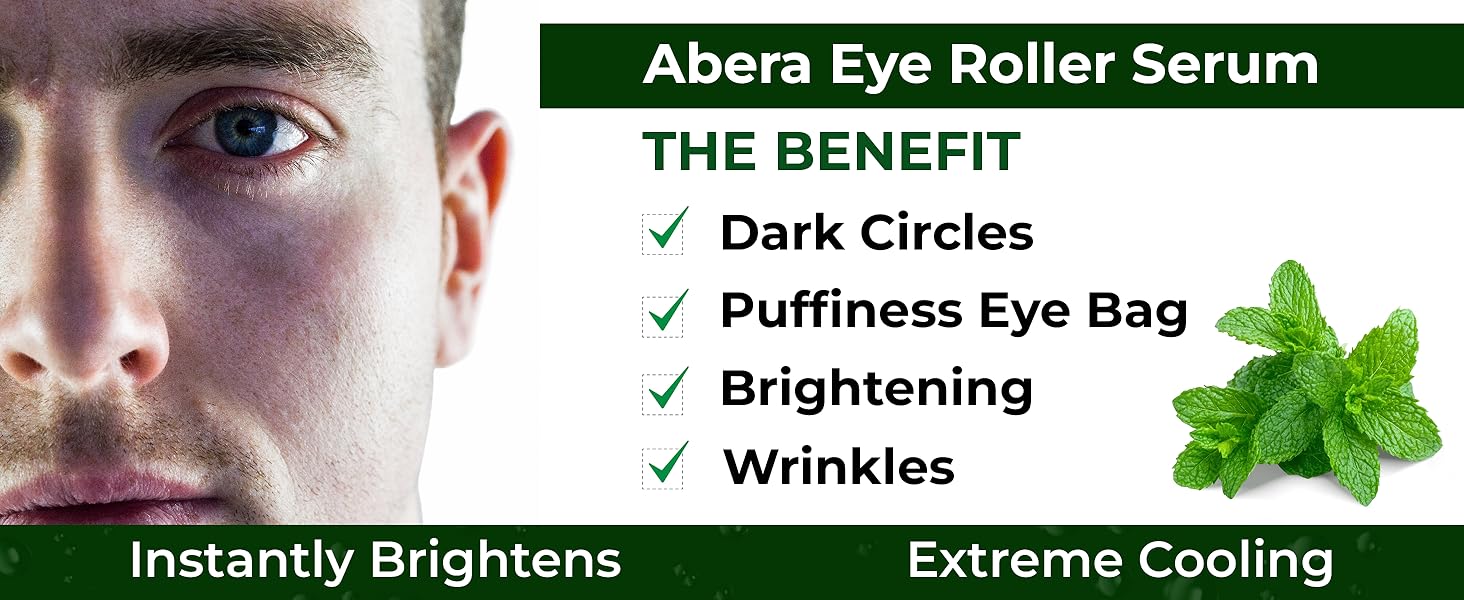 Amazon.com: Abera Eye Roller Serum – Eye Bags Treatment For Men with Mint, Vitamin C & Peptides ...