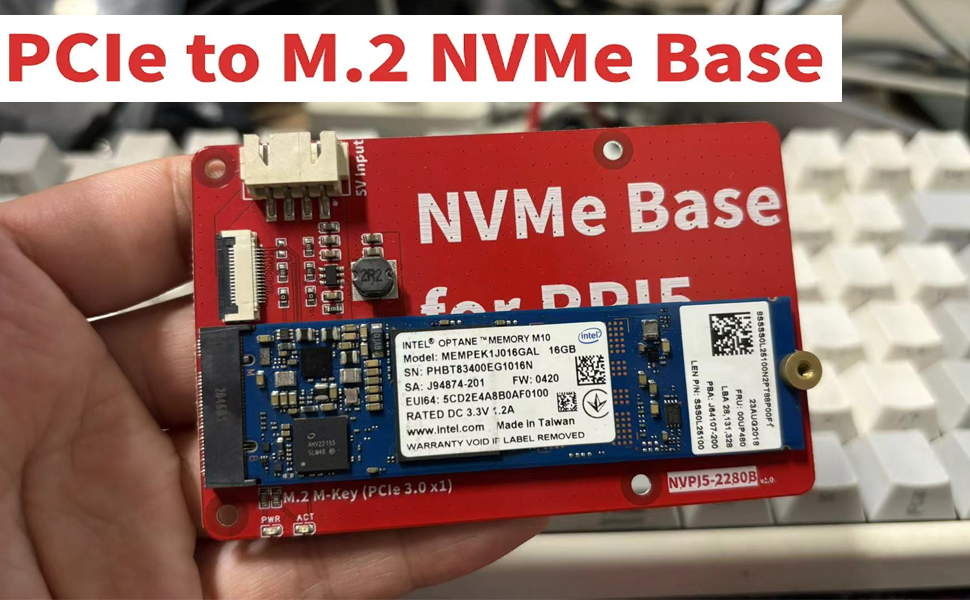 Amazon.com: Nvme Base for Raspberry Pi 5, PCIe to M.2 SSD HAT M-Key ...