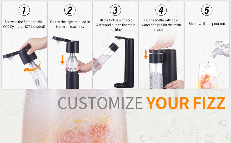 Amazon.com: Sparkling Water Machine Soda Maker Beverage Drink Dispenser for Home, Soda Streaming ...