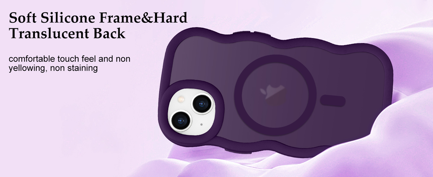 Amazon.com: Pepmune for iPhone 14 Plus/iPhone 15 Plus Case, Curly Wave Frame Hard Translucent ...