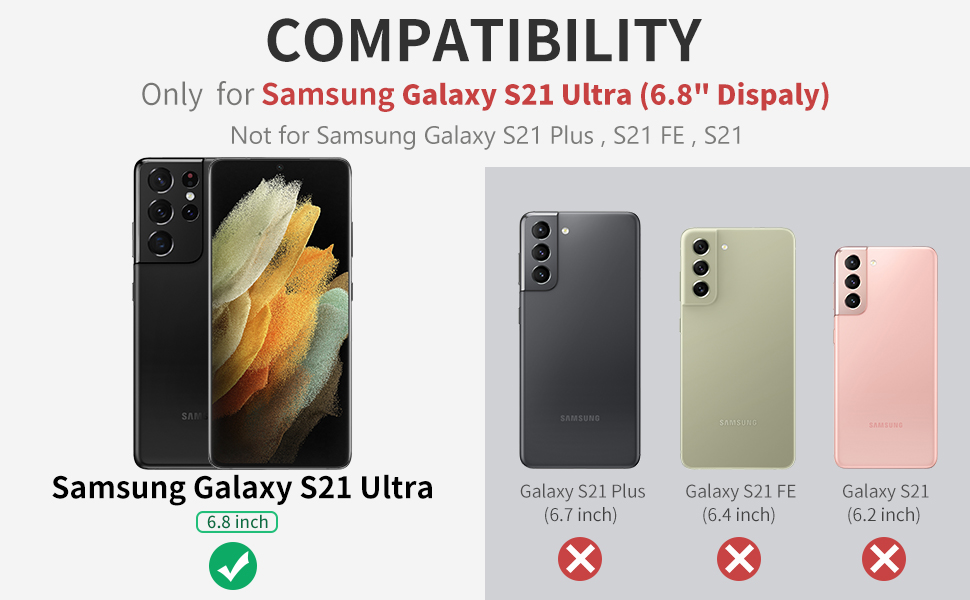 Amazon.com: Vinich for Samsung Galaxy S21 Ultra Wallet Case with Card Holder, RFID Blocking ...