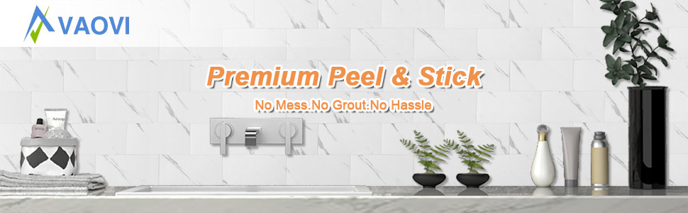 VAOVI Self Adhesive Wall Tiles Bathroom,Stick on Tiles Kitchen Tile ...