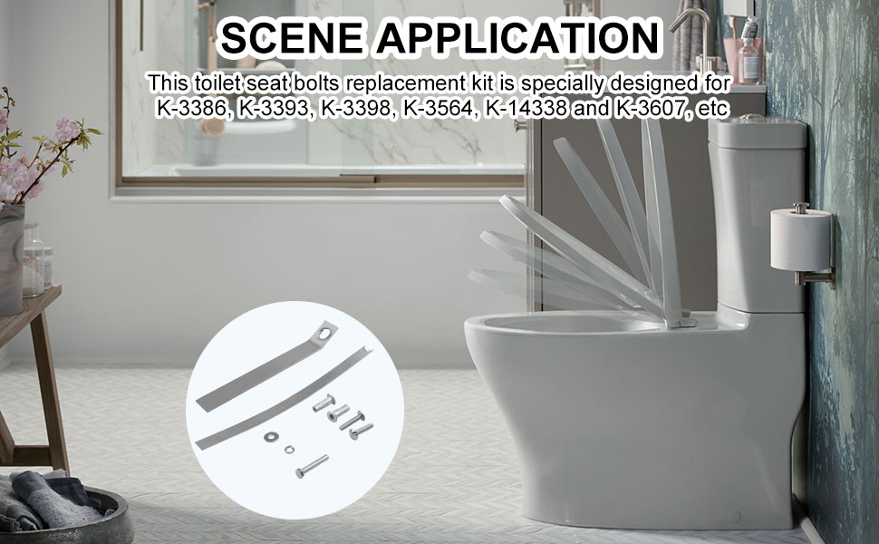 Toliet Seat Anchor Kit for Kohler 84999 Toilet Parts, for Kohler Toilet Seat Parts, Replace K ...