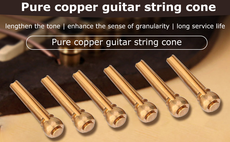 Amazon.com: 6Pcs Guitar Bridge Pins, Brass Pin Acoustic Guitar Strings Nail Pegs (Gold) Brass ...
