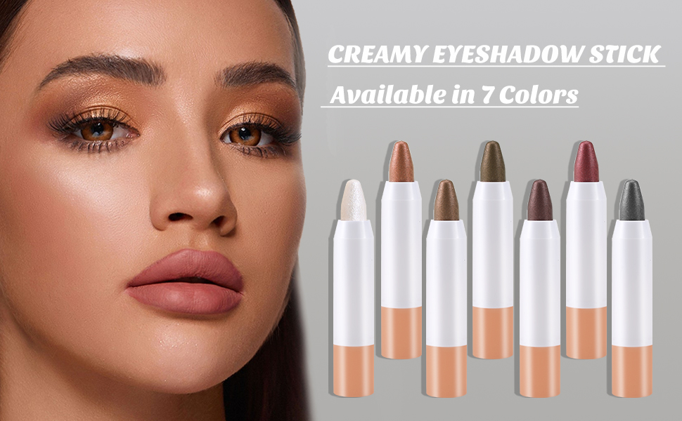 Boobeen Cream Eyeshadow Stick, Waterproof Shimmer Eye Shadow Pencil, Eye Brightener Crayon for ...