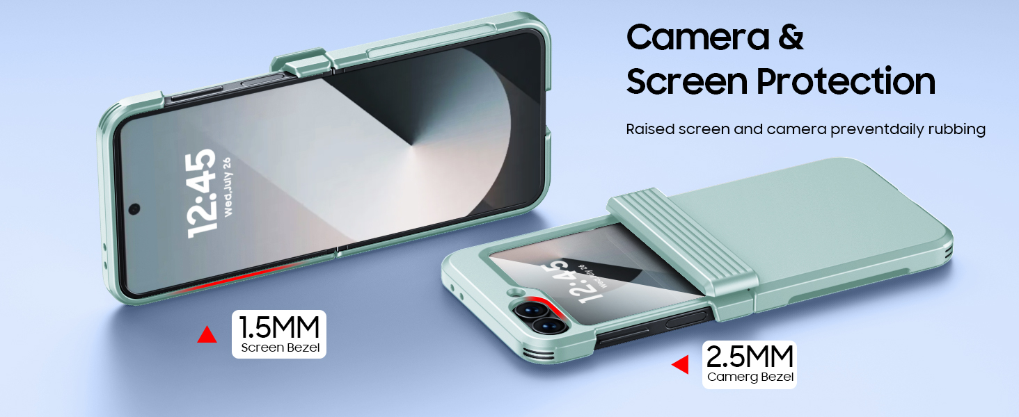 Amazon.com: CENMASO for Galaxy Z Flip 6 Case/Z Flip 7 FE Case with Hinge Protection & Built-in ...