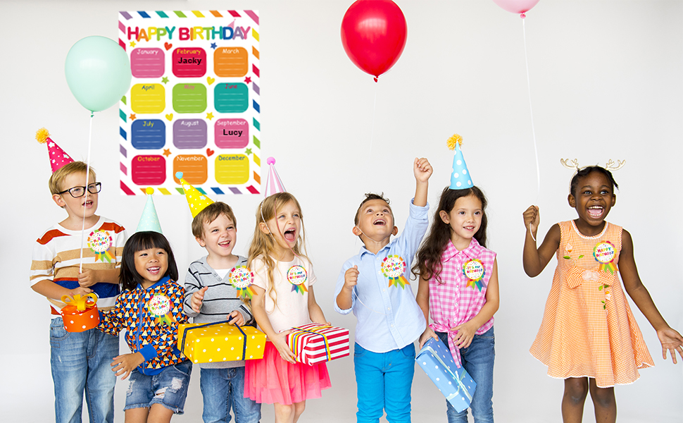 Amazon.com: Happy Birthday Chart Poster for Classroom,62Pcs Classroom ...