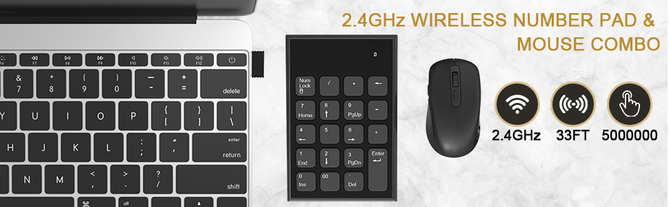 Amazon.com: Wireless Numeric Keypad and Mouse Combo, 2.4 GHz Numeric ...