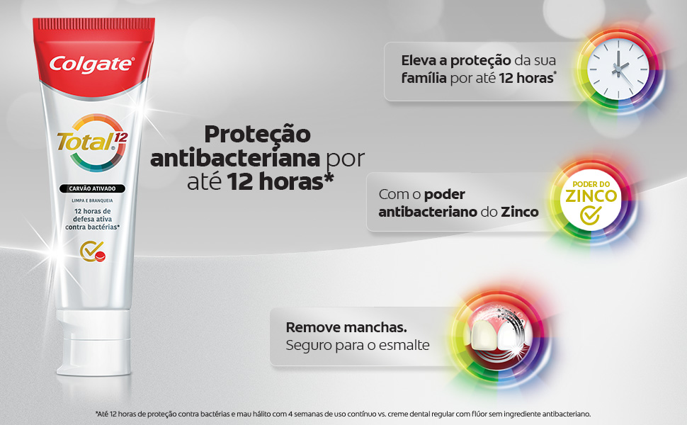 Colgate Creme Dental Total Carvão Ativado 90g : Amazon.com.br: Saúde e Bem-Estar