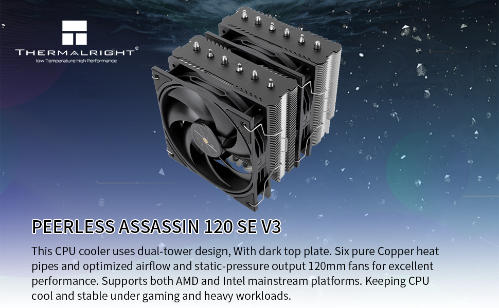 Amazon.com: Thermalright Peerless Assassin 120 SE V3 CPU Cooler, 6-heatpipe AGHP Technology ...